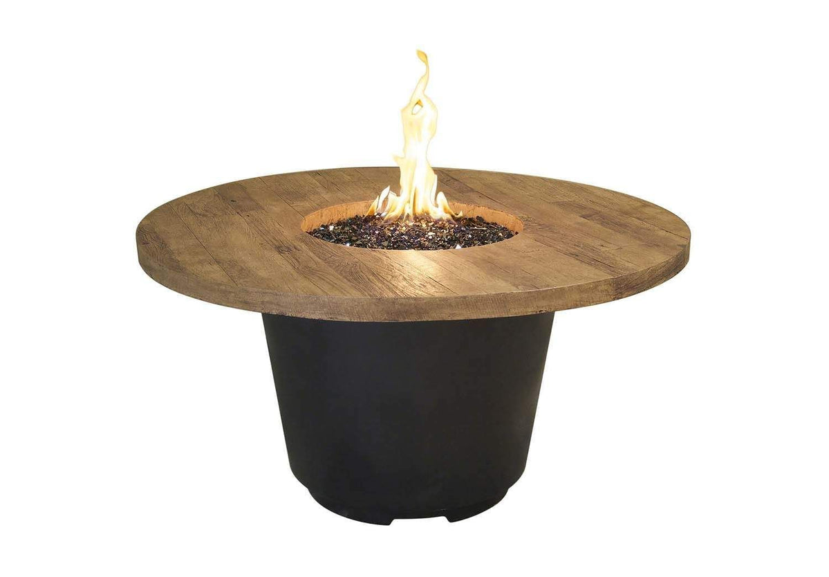 American Fyre Designs Cosmopolitan Round Reclaimed Wood Fire Table ...